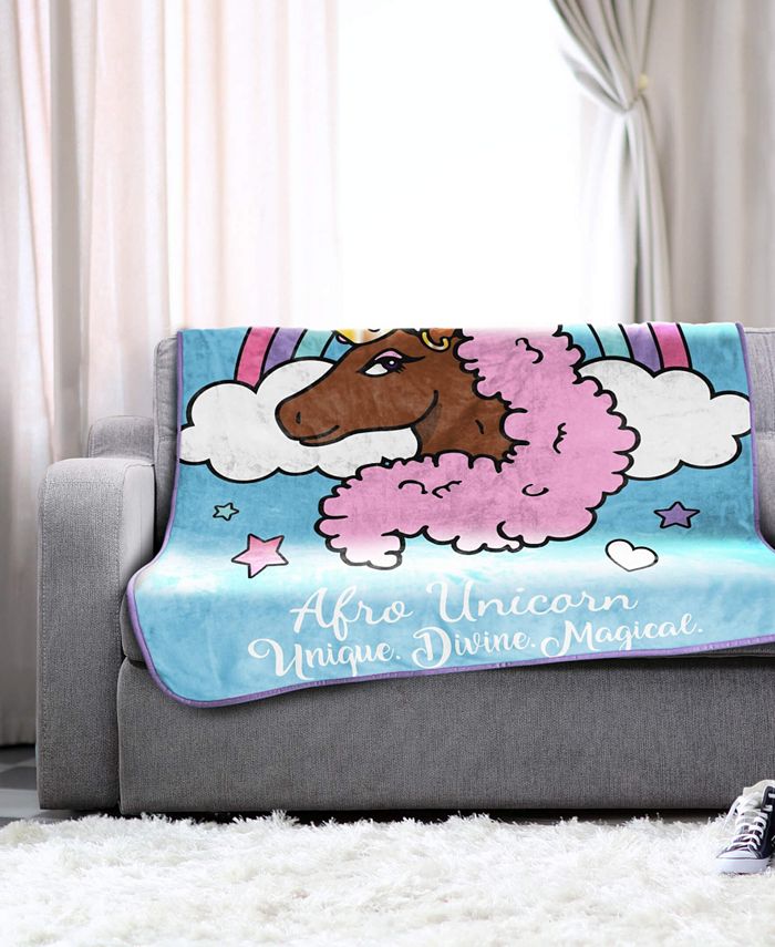 Jay Franco Afro Unicorn Unique, Divine, Magical Silk Touch Throw, 60" x ...