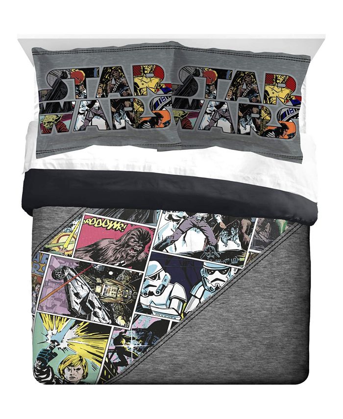 Jay Franco Star Wars Comic Microfiber 3 Piece Comforter Shams Set, Queen - Macy's