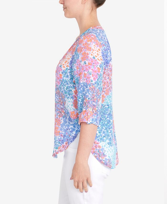Ruby Rd. Petite Woven Floral Print Top - Macy's