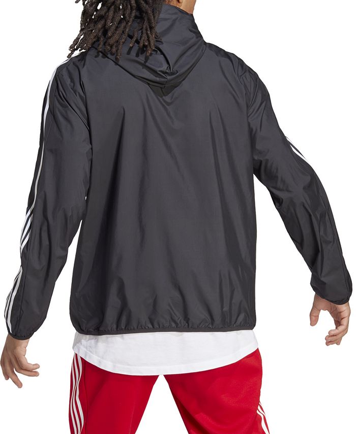 adidas Men's Essentials Woven Three-Stripes Logo Windbreaker - Macy's