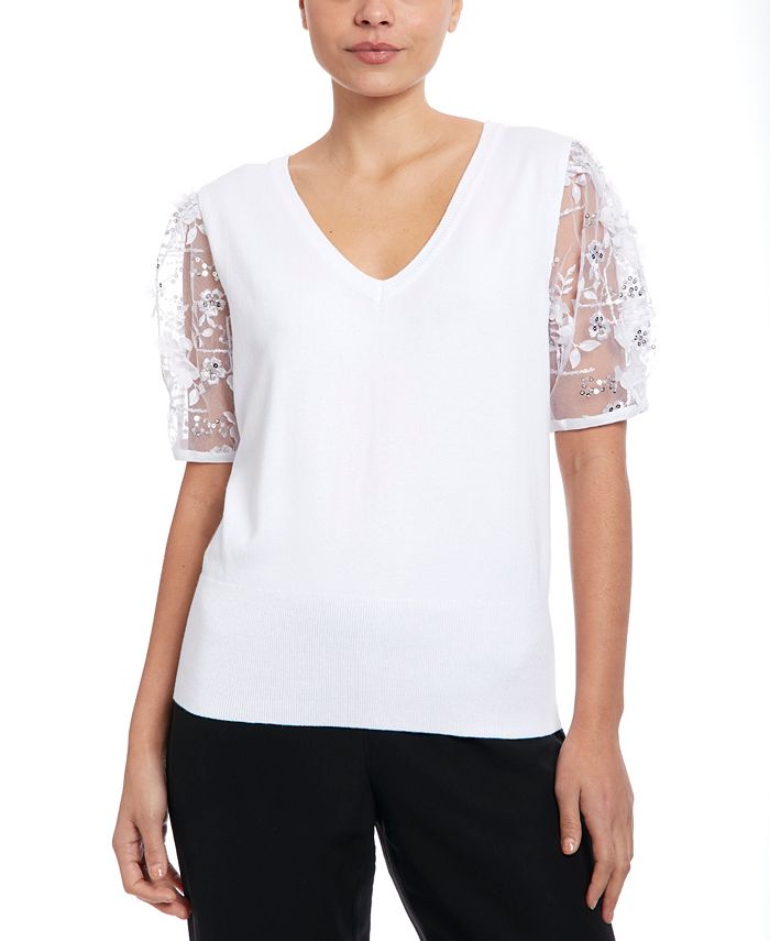 Joseph A Women's Rhinestone and Embellishment Sweater - Macy's