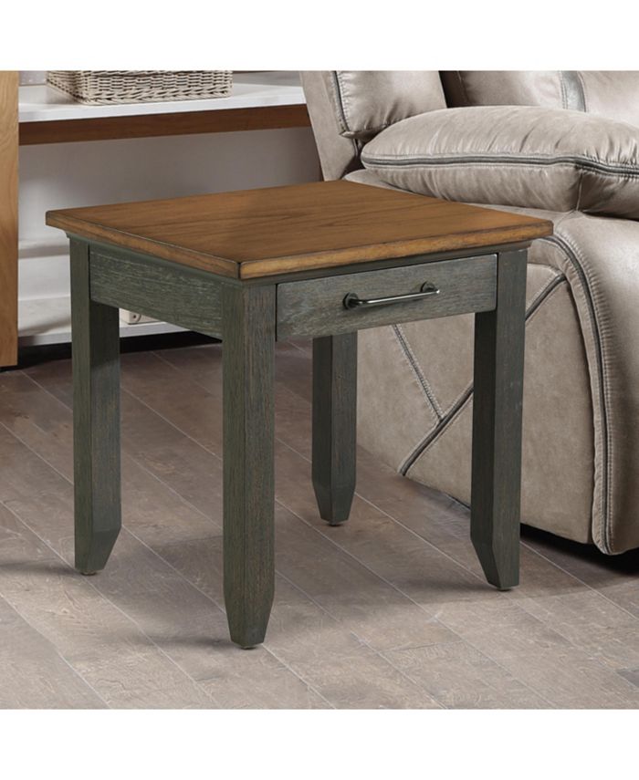 Furniture Steve Silver Bear Creek 24" Wide Wooden End Table - Macy's