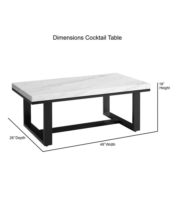 Furniture Steve Silver Lucca 48" Marble Top Cocktail Table - Macy's