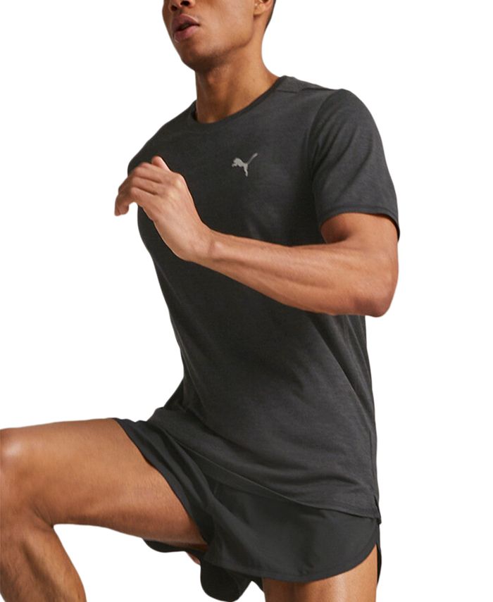 Puma Men's Run Favorite Moisture Wicking Heathered Logo Graphic Running ...