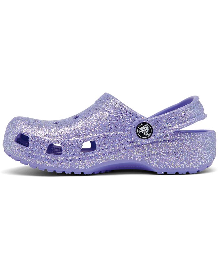 Crocs Little Girls Classic Glitter Clogs from Finish Line - Macy's