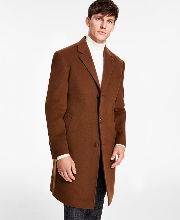 Michael Kors Men's Classic Fit Luxury Wool Cashmere Blend Overcoats ...