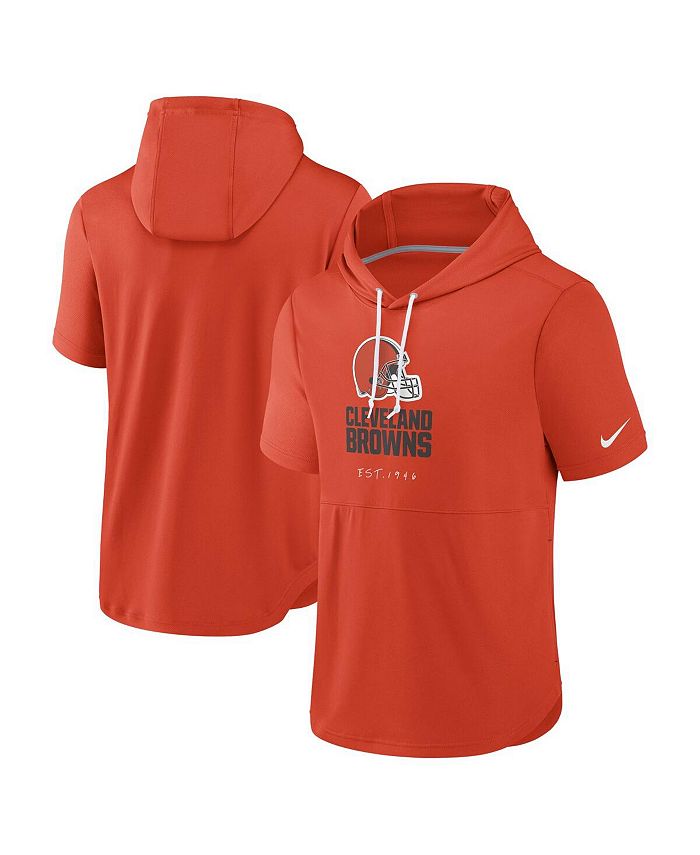 Nike Men's Orange Cleveland Browns Short Sleeve Pullover Hoodie - Macy's