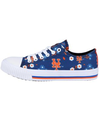Women's FOCO Royal New York Mets Flower Canvas Allover Shoes - Macy's