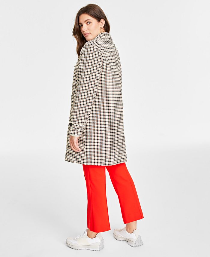 On 34th Women's Checked Car Coat, Created for Macy’s - Macy's