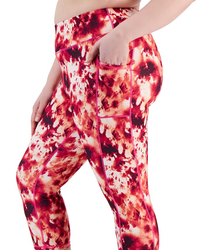 ID Ideology Plus Size Compression Tie-Dye Side-Pocket Crop Leggings ...