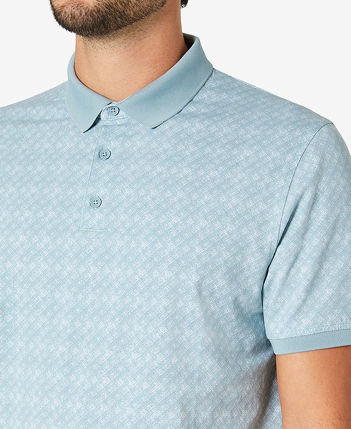 Kenneth Cole Men's Printed Button Placket Polo Shirt - Macy's