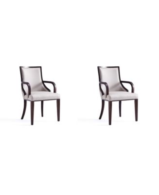 Manhattan Comfort Grand 2-Piece Beech Wood Upholstered Dining Armchair ...