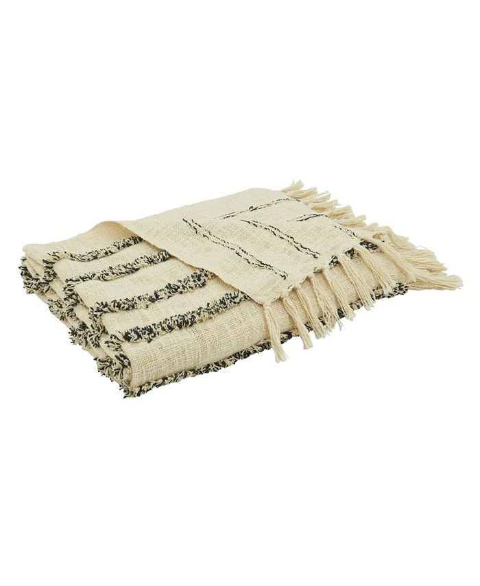 Saro Lifestyle Tufted Line Design Throw, 50" x 60" - Macy's