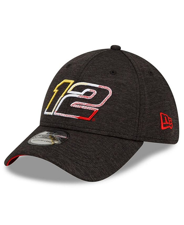 New Era Men's Black Ryan Blaney Numbers Shadow Tech 39THIRTY Flex Hat ...