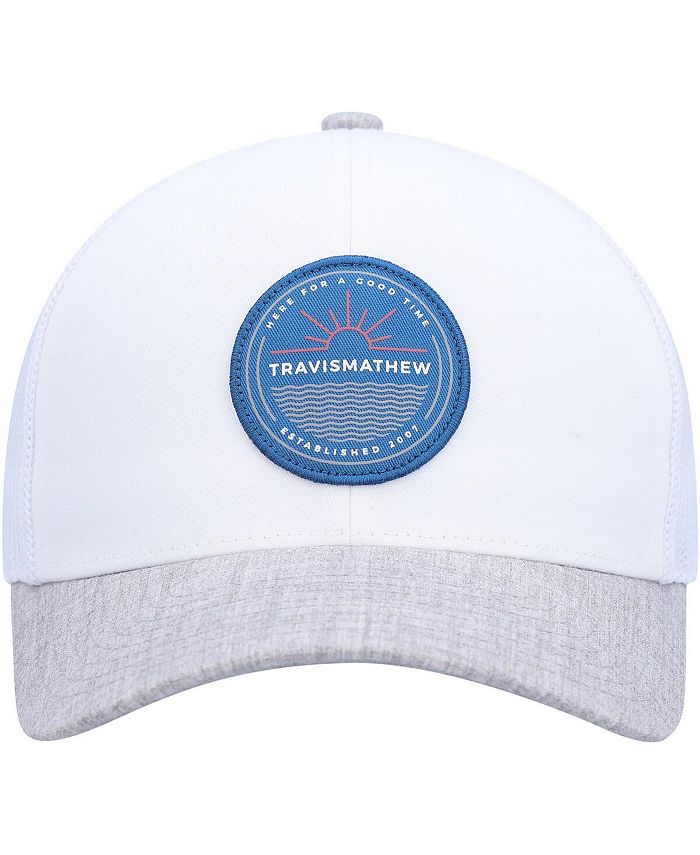 Travis Mathew Men's White All Booked Up Trucker Snapback Hat - Macy's