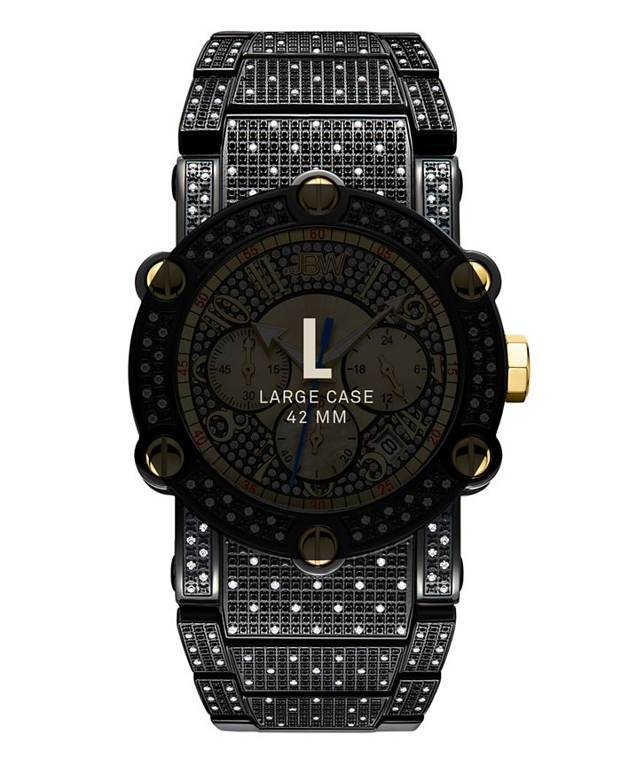 Jbw Men's Luxury Phantom Black Stainless Steel Bracelet Watch, 42mm ...