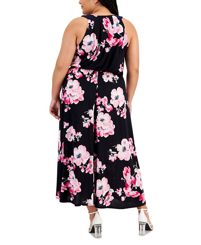 Robbie Bee Plus Size Sleeveless Halter-Neck Midi Dress - Macy's