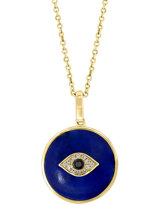 EFFY Collection EFFY® Lapis Lazuli & Diamond (1/20 ct. t.w.) Evil Eye ...