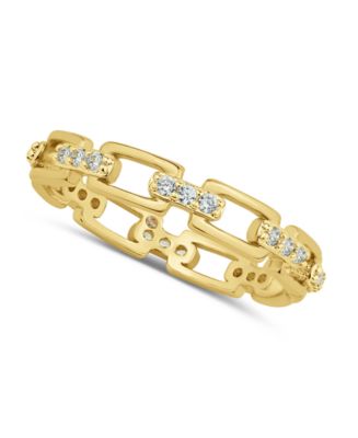 And Now This Cubic Zirconia 18K Gold Plated Link Ring - Macy's