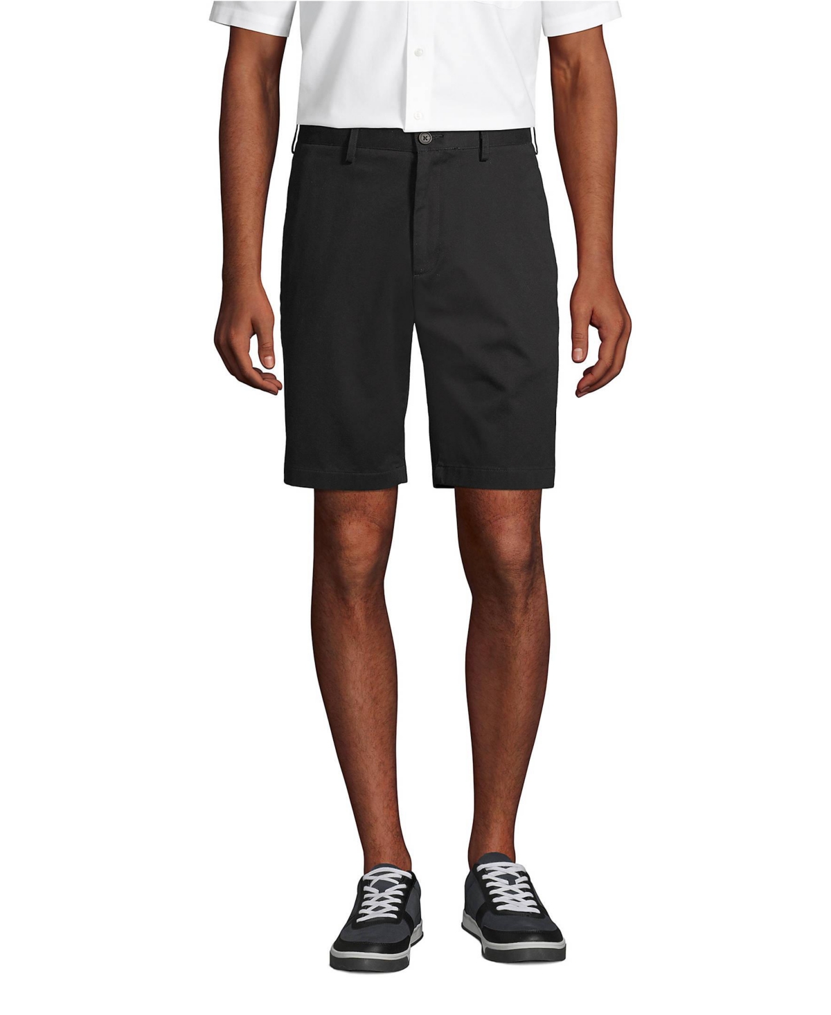 Click here for Lands End Mens No Iron 9" Plain Front Chino S... prices