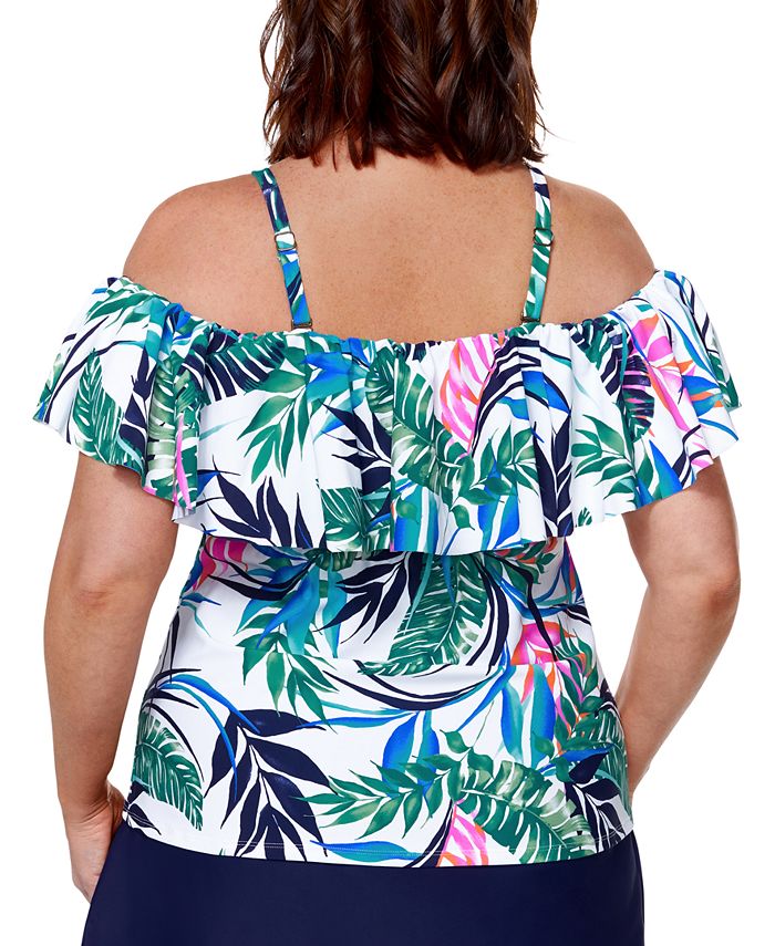Island Escape Plus Size La Flor Underwire Tankini Created For Macys