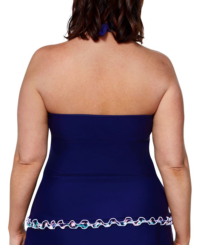 Island Escape Plus Size Mariposa Underwire Halterkini Created For Macy