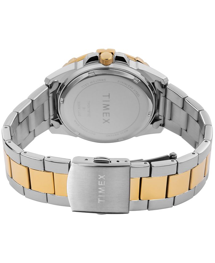 Timex Men's Quartz Analog Premium Dress Stainless Steel Two-Tone Watch ...