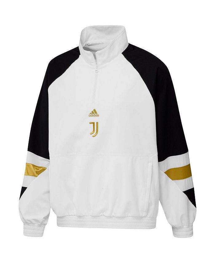 adidas Men's White Juventus Football Icon Raglan Quarter-Zip Top - Macy's