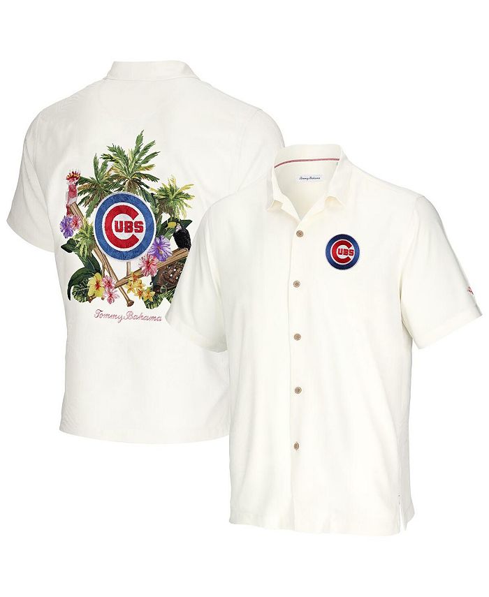 Tommy Bahama Men's White Chicago Cubs Go Big or Go Home Camp Button-Up ...