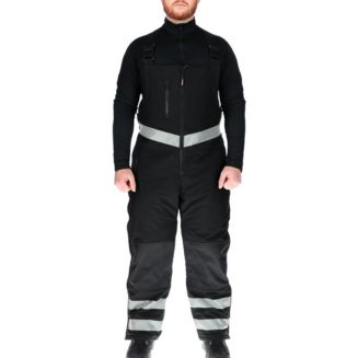 RefrigiWear Men's Insulated Softshell Enhanced Visibility Bib Overalls ...