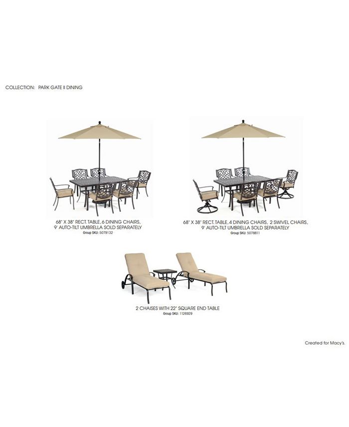 Agio Park Gate Cast Aluminum 22" Outdoor End Table, Created for Macy's ...