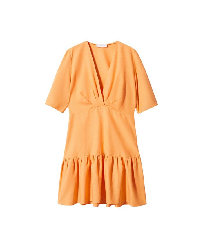 MANGO Women's Fluted Hem Dress - Macy's