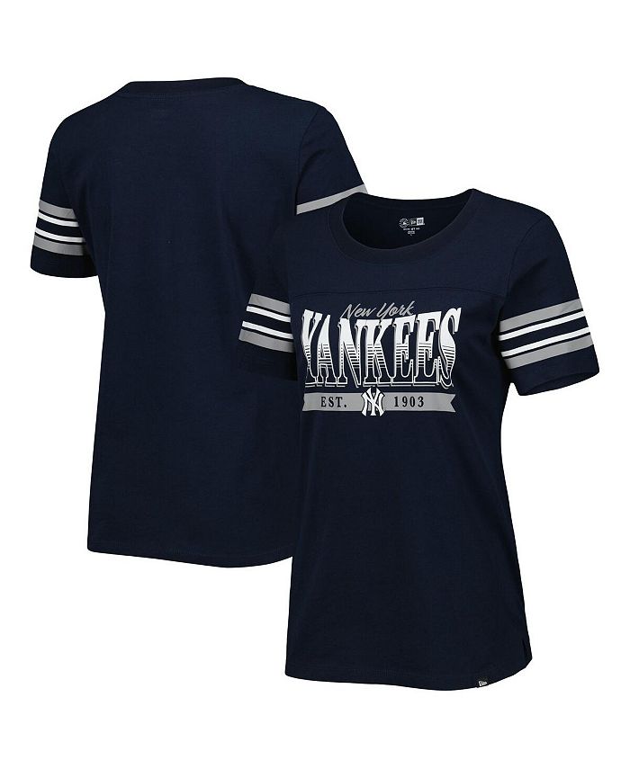 New Era Women's Navy New York Yankees Team Stripe T-shirt - Macy's