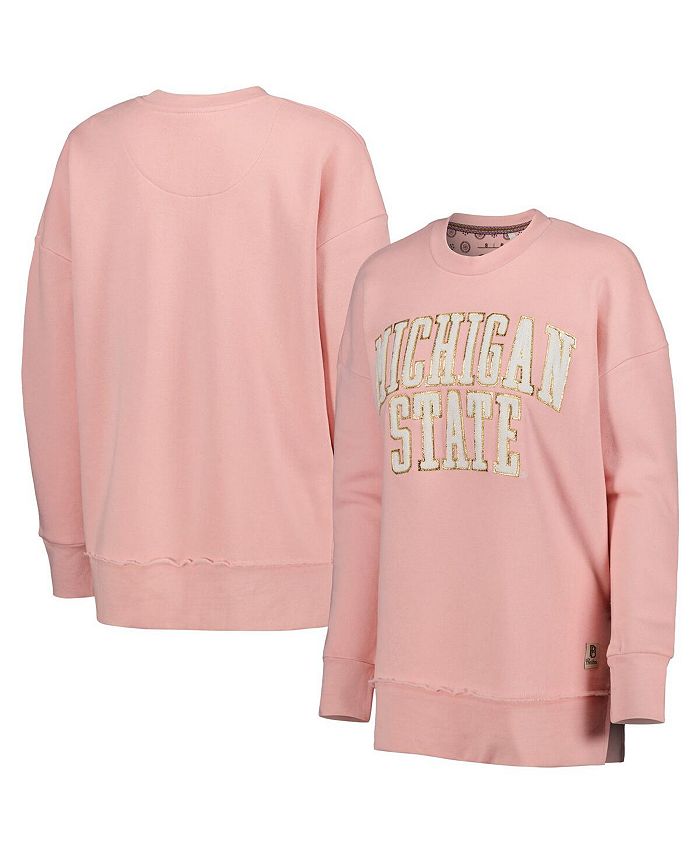 Pressbox Women's Pink Michigan State Spartans La Jolla Fleece Pullover ...