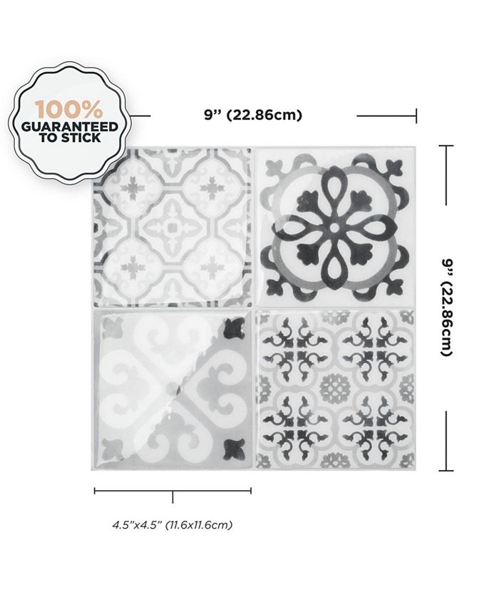The Smart Tiles Smart Tiles Vintage Bartoli 9 in. X 9 in. Peel and ...