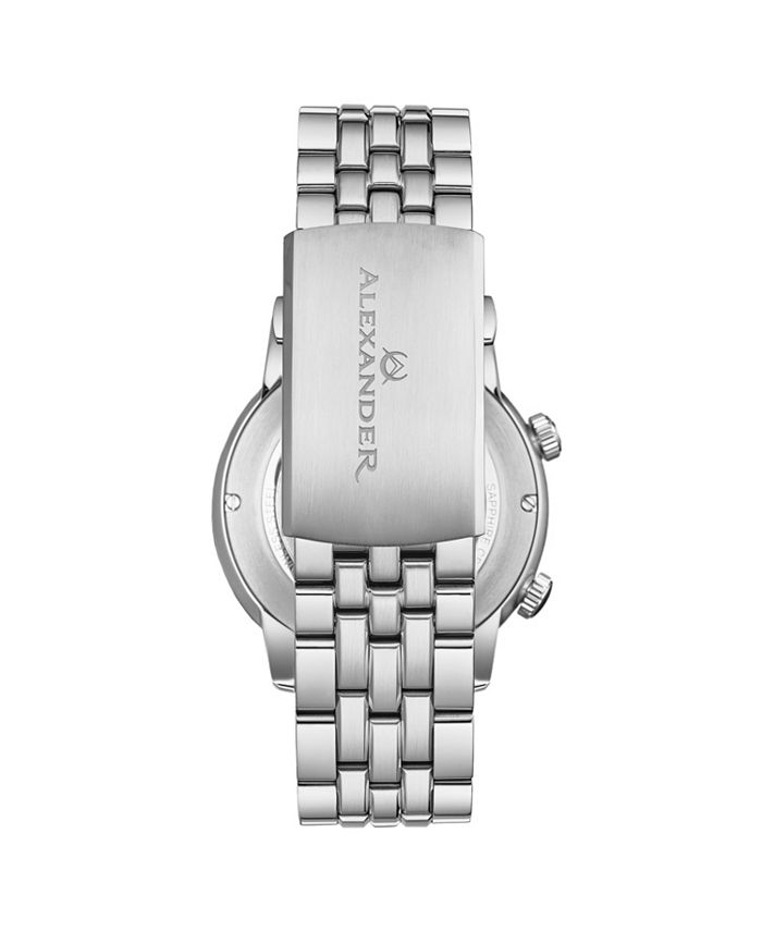 Alexander Men's Journeyman 2 Silver-Tone Stainless Steel , Green Dial ...