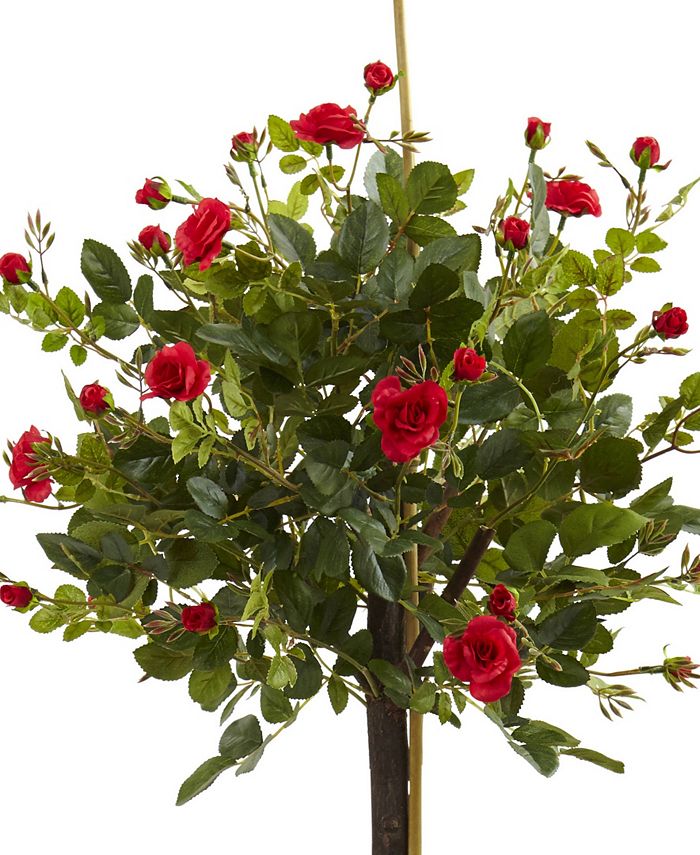 Nearly Natural 3' Rose Topiary Silk Tree - Macy's