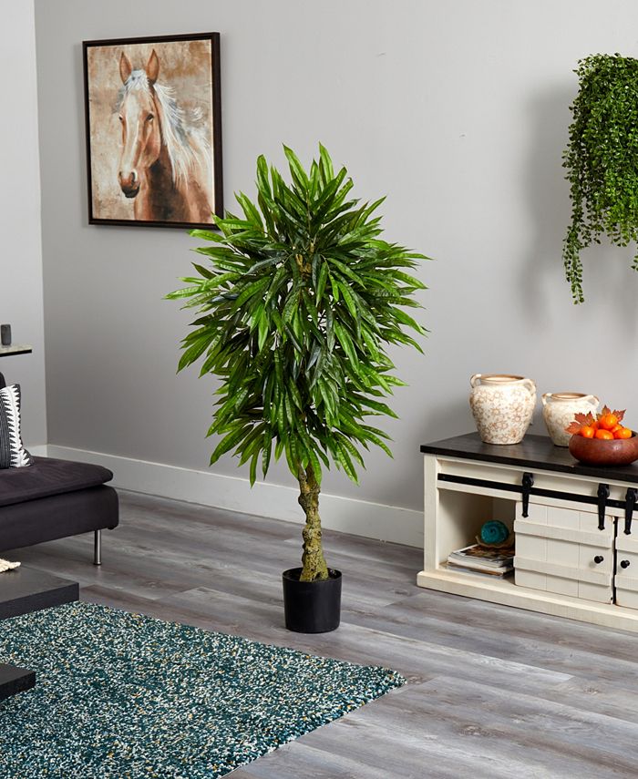 Nearly Natural Slim Mango Artificial Tree UV Resistant - Macy's