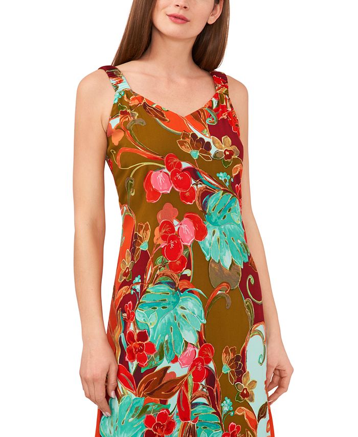 Sam & Jess Petite Floral-Print Tushy Strap Maxi Dress - Macy's