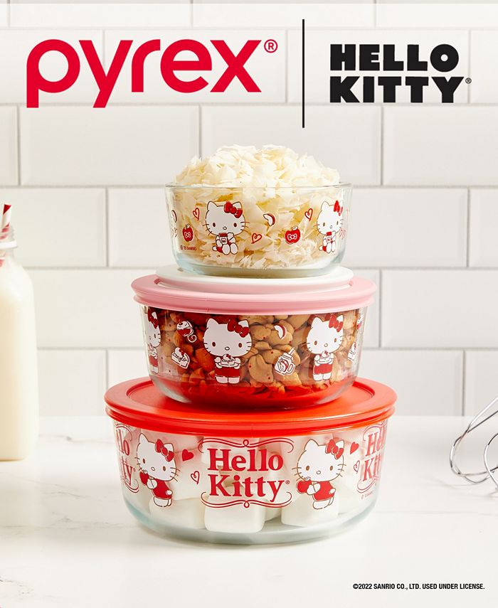 Pyrex 6 Piece Glass Storage Set Hello Kitty - Macy's