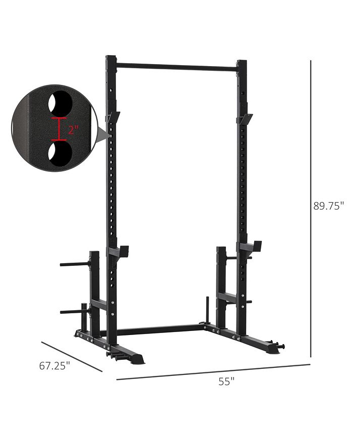 Soozier Dumbbell Storage Equipped Adjustable Power Tower Pull Up Bar ...