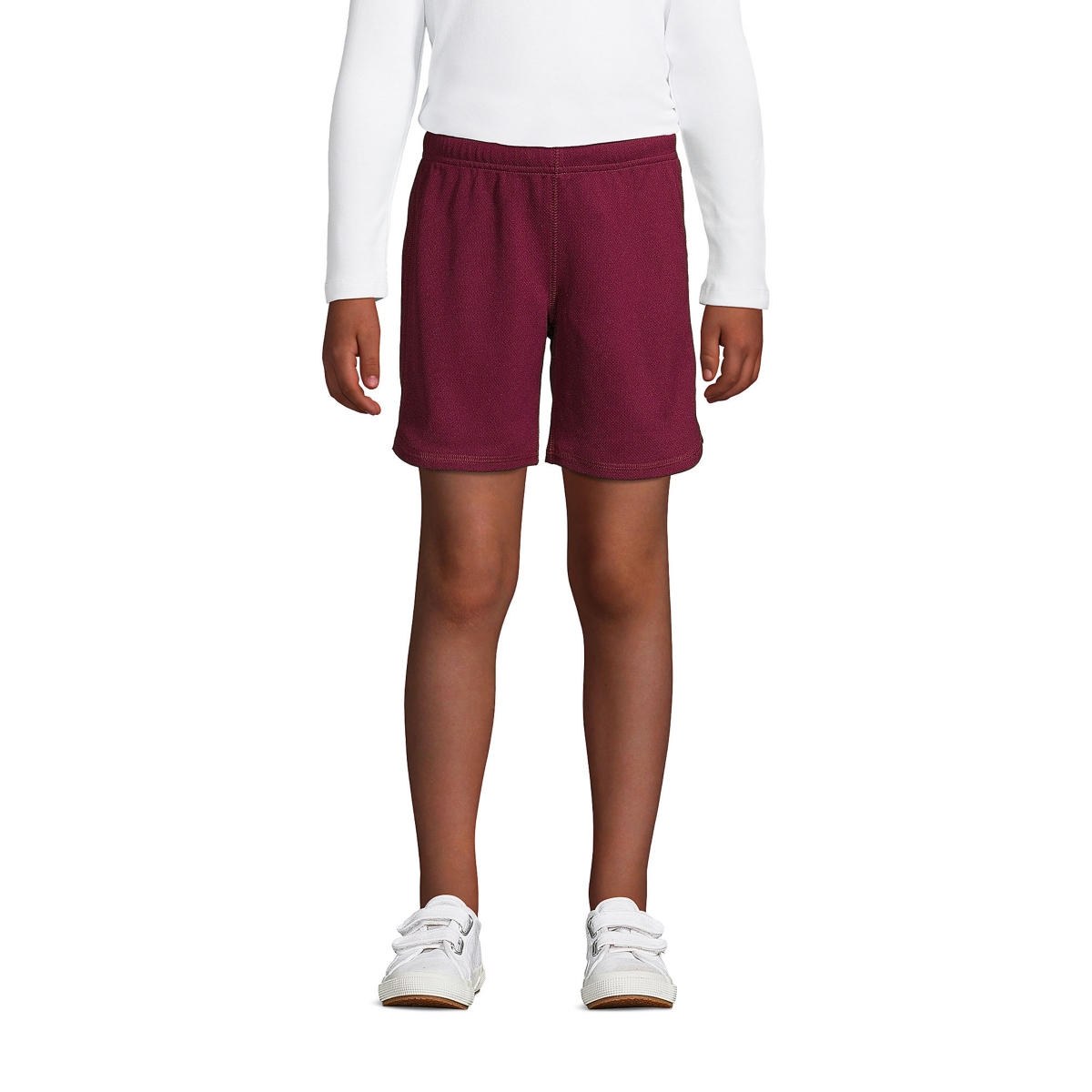 Click here for Lands End Girls Mesh Gym Shorts - Burgundy prices