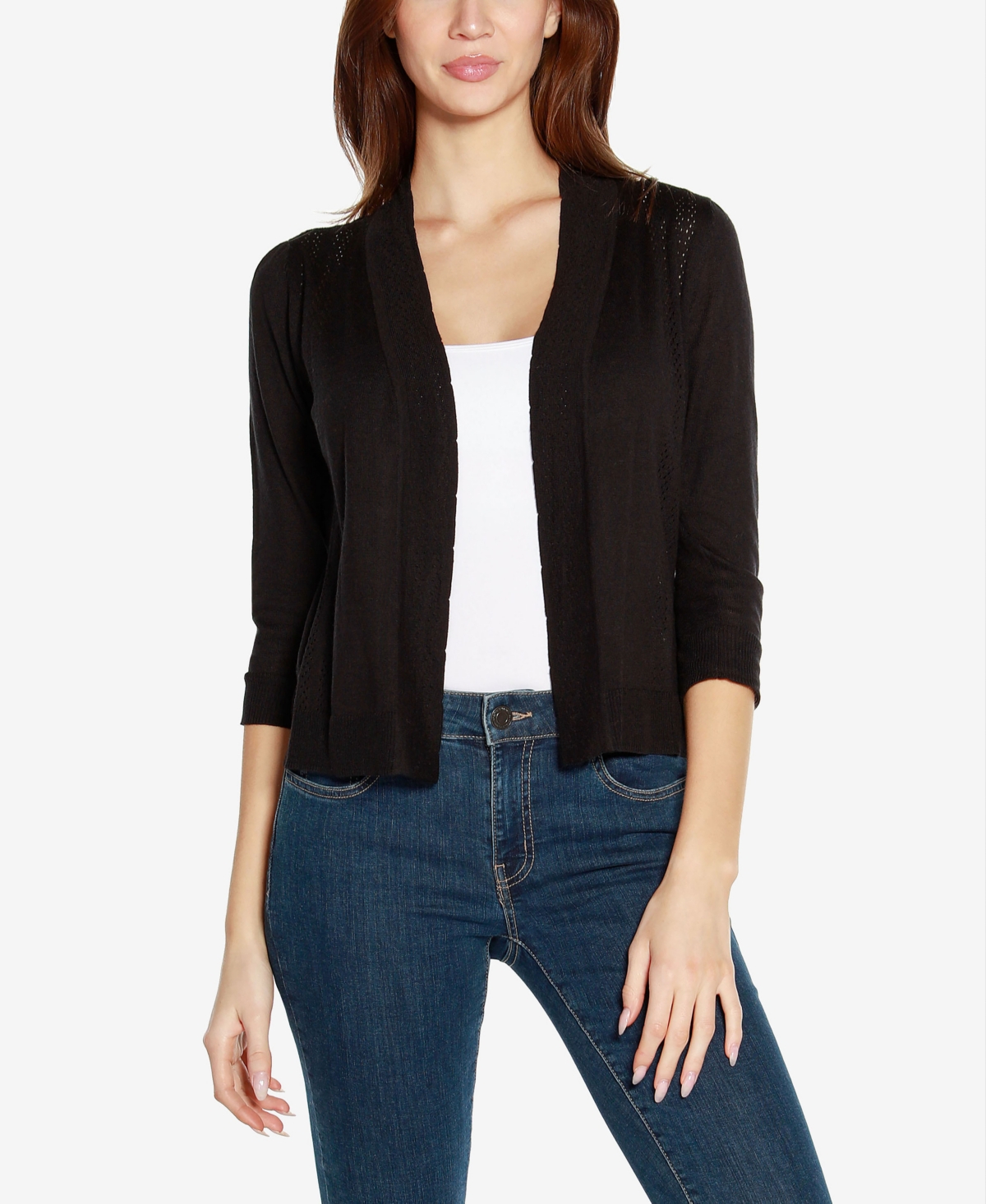 Click here for Belldini Womens 3/4 Sleeve Open Front Cardigan Swe... prices