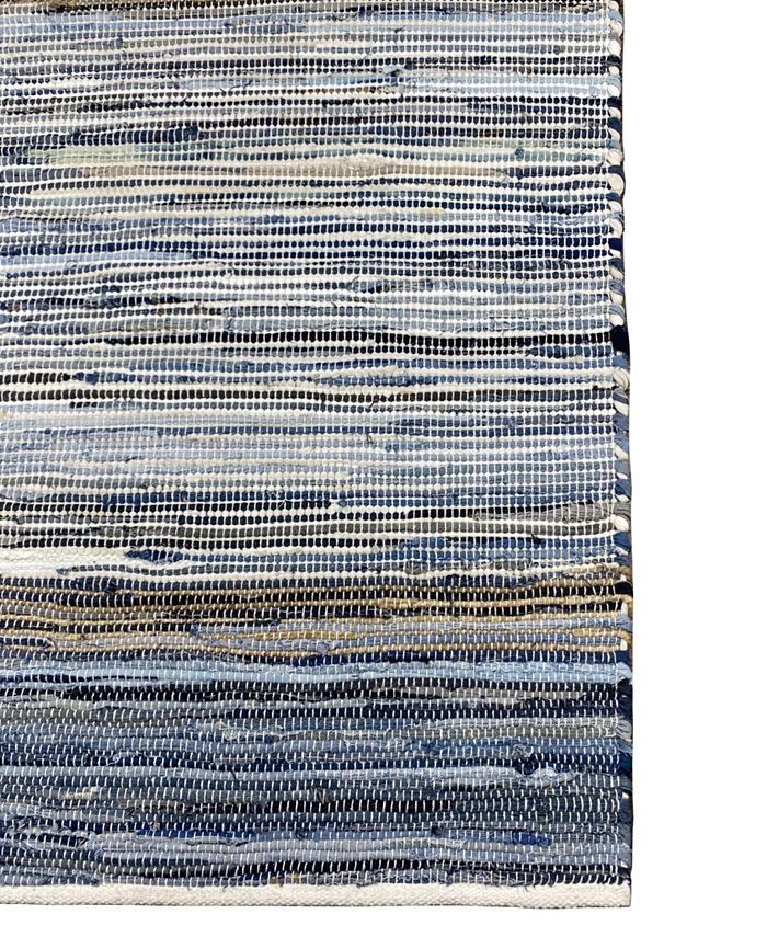 Lucky Brand Max Border Stripe Jute, Denim 24" x 36" Accent Rug - Macy's