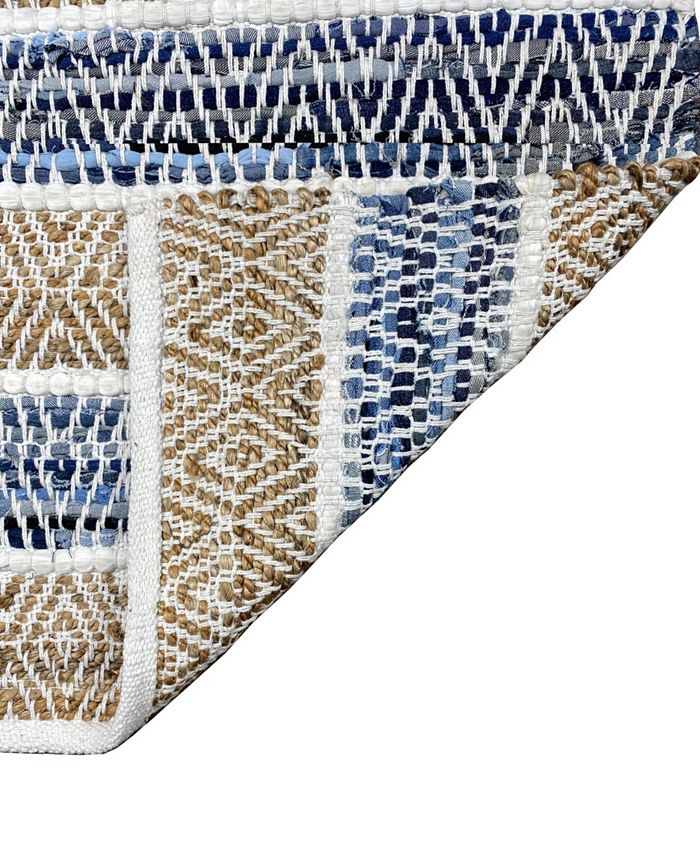 Lucky Brand Cam Diamond Stripe Jute, Denim 24" x 36" Accent Rug - Macy's