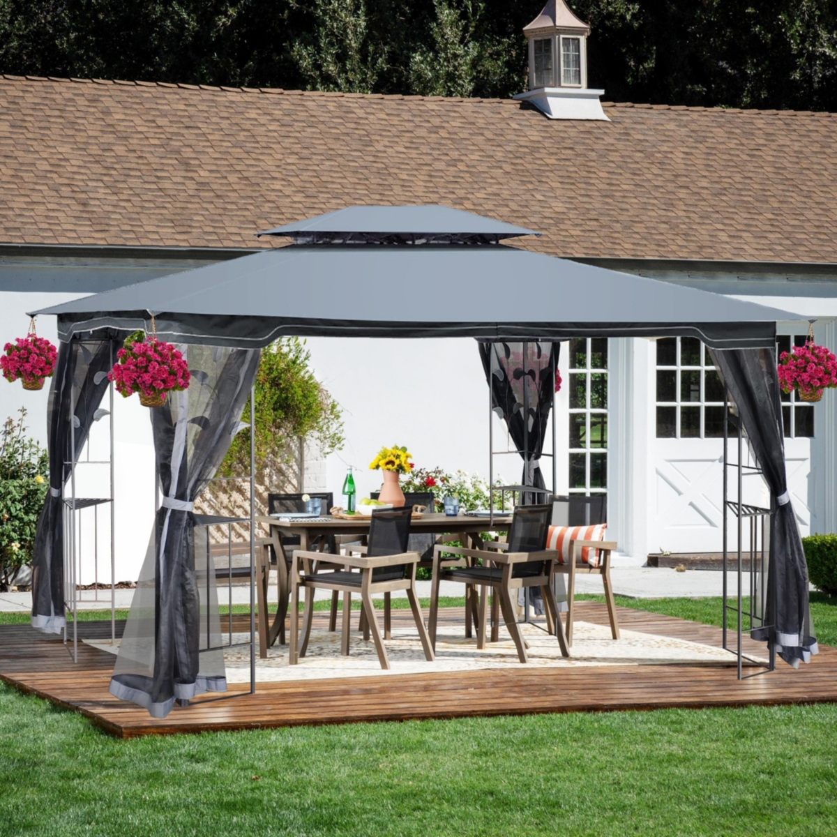 Click here for Streamdale 13 x 10 Gazebo with Double Roof & Mosqu... prices