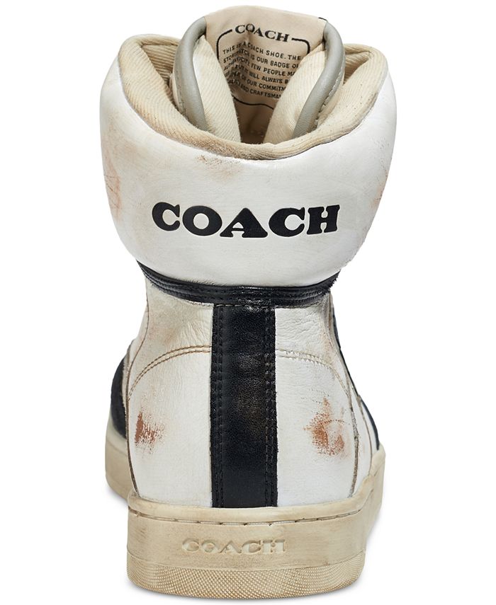 COACH Men's Distressed High Top Sneakers - Macy's