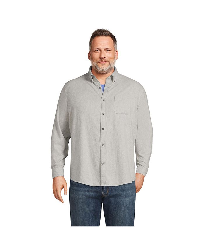 Lands' End Men's Traditional Fit Flagship Flannel Shirt - Macy's
