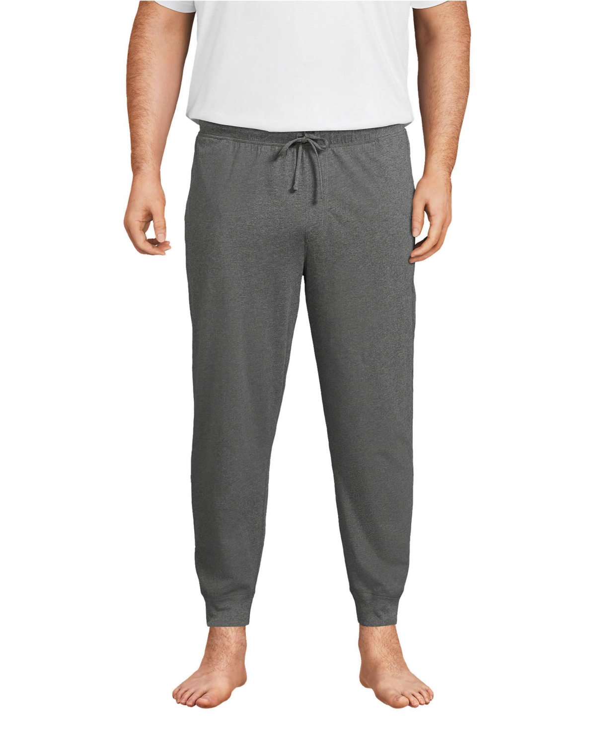 Click here for Lands End Big & Tall Knit Jersey Sleep Jogger - Ch... prices