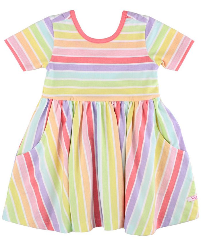 RuffleButts Baby Girls Short Sleeve Knit Twirl Dress - Macy's